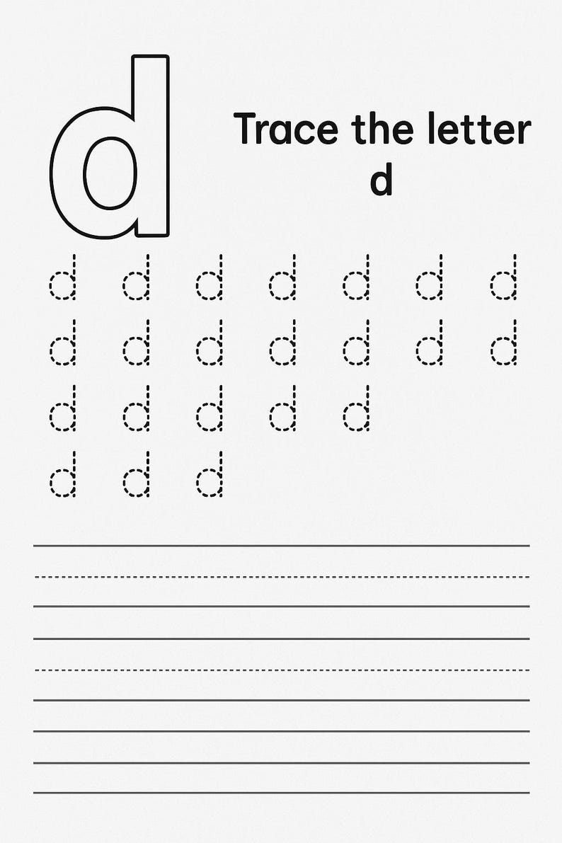 Kids Letter Tracing and Coloring Pages - Letter D/d - Etsy