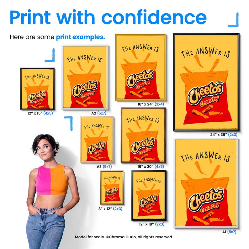 The Answer is Cheetos | Funny Illustration Print Wall Art Snack Lover ...