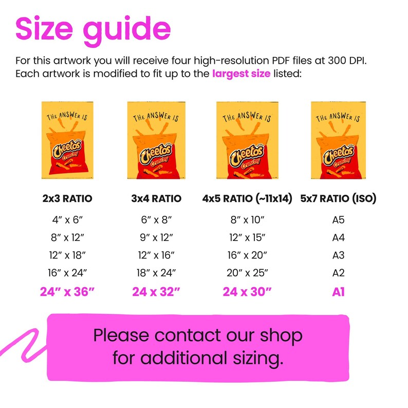 The Answer is Cheetos | Funny Illustration Print Wall Art Snack Lover ...