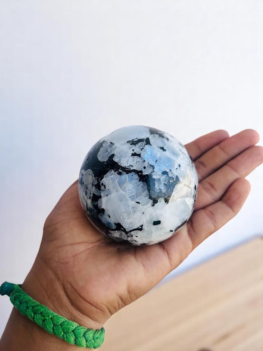 Large Flashy Rainbow Moonstone Crystal Sphere Handmade Crystal Ball for ...