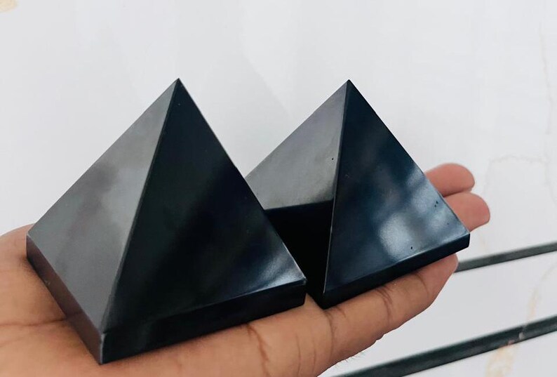 Large Black Tourmaline Crystal Pyramid Hand Carved Crystal Pyramid ...