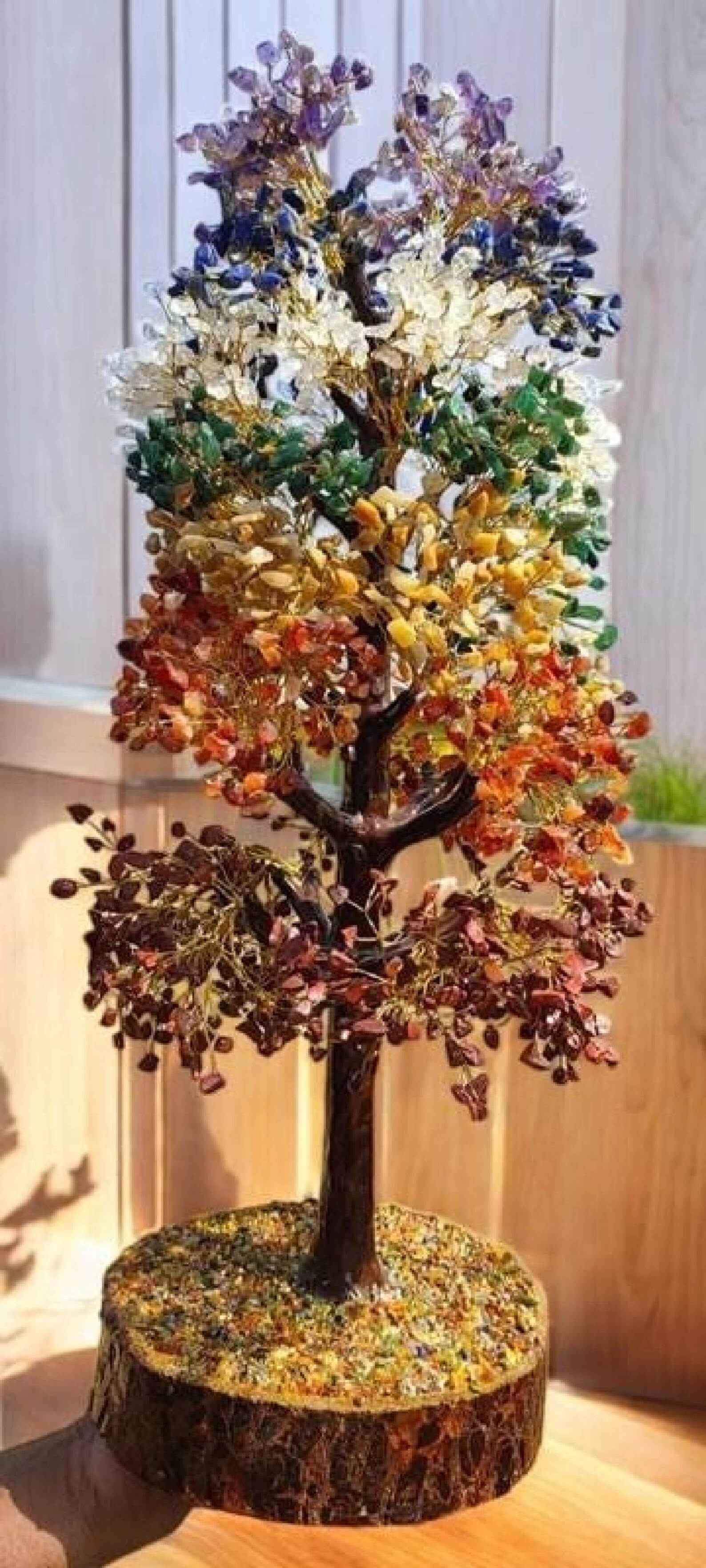 Large Seven Chakra Crystal Tree Handmade Crystal Home Office Decorative ...