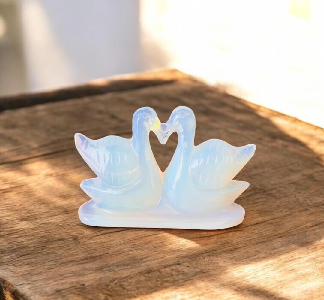 Natural Opalite Stone Duck Pair Opal Male & Female Duck Pair Mandarin ...