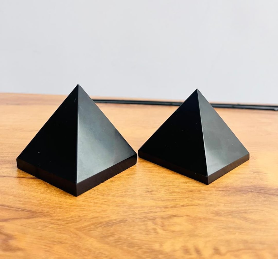 Large Black Tourmaline Crystal Pyramid Hand Carved Crystal Pyramid ...