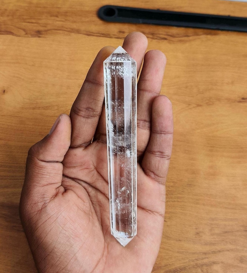Large Clear Quartz Double Terminated Point Handmade Crystal Point Tower ...