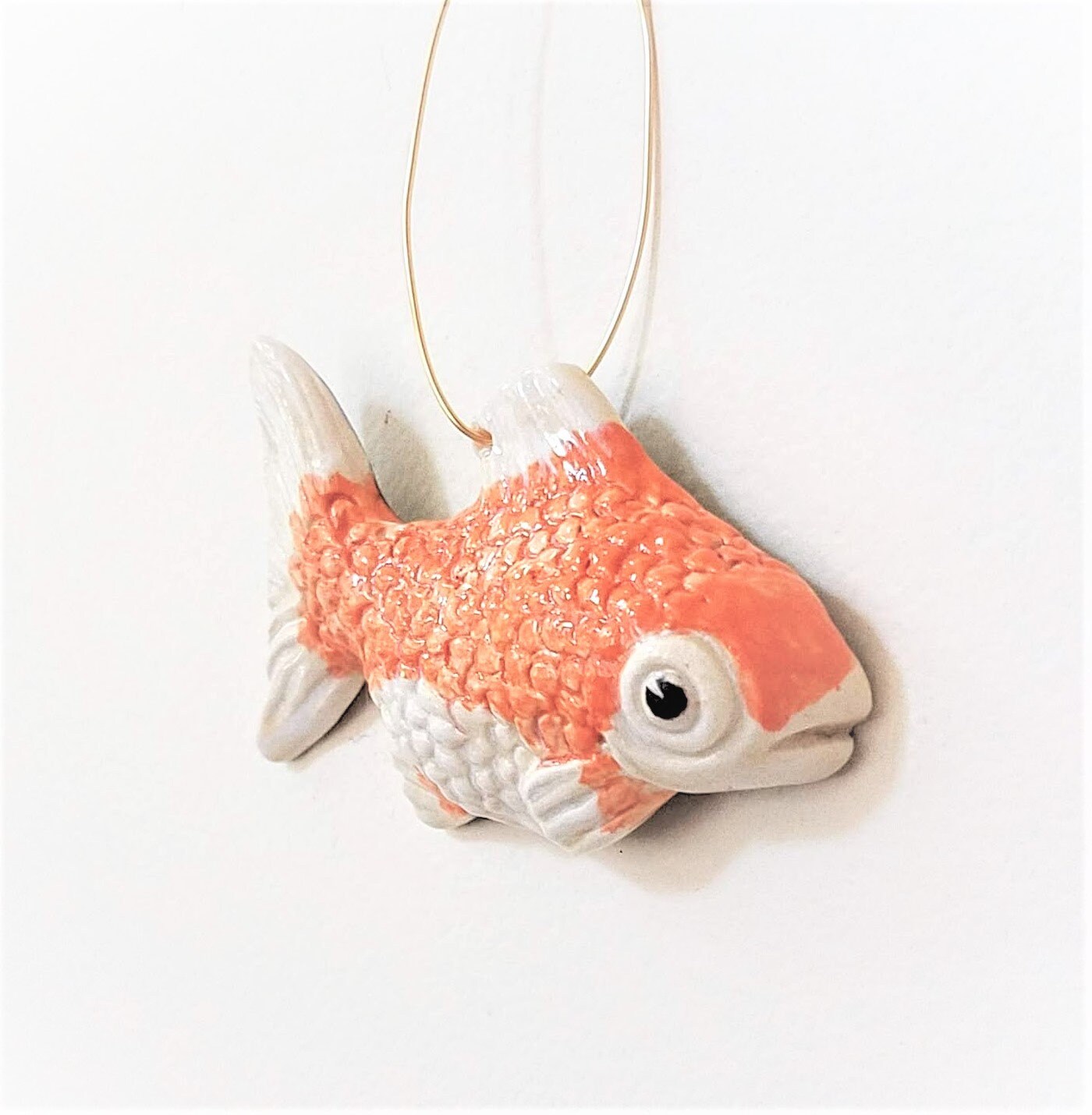 Gold Fish Orange and White Home Decor Ceramic Ornament | Etsy