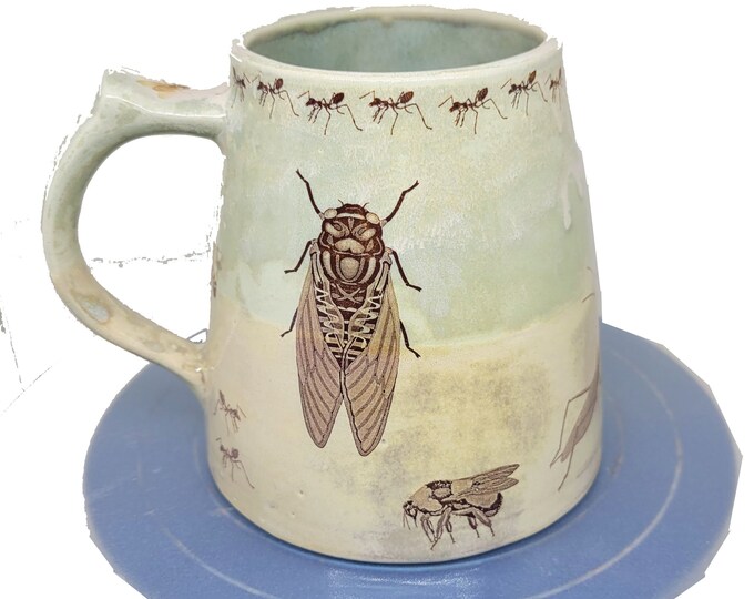 Bug Mug Sepia Ceramic Extra Large 16 Oz Handmade Ceramic Pottery Coffee ...