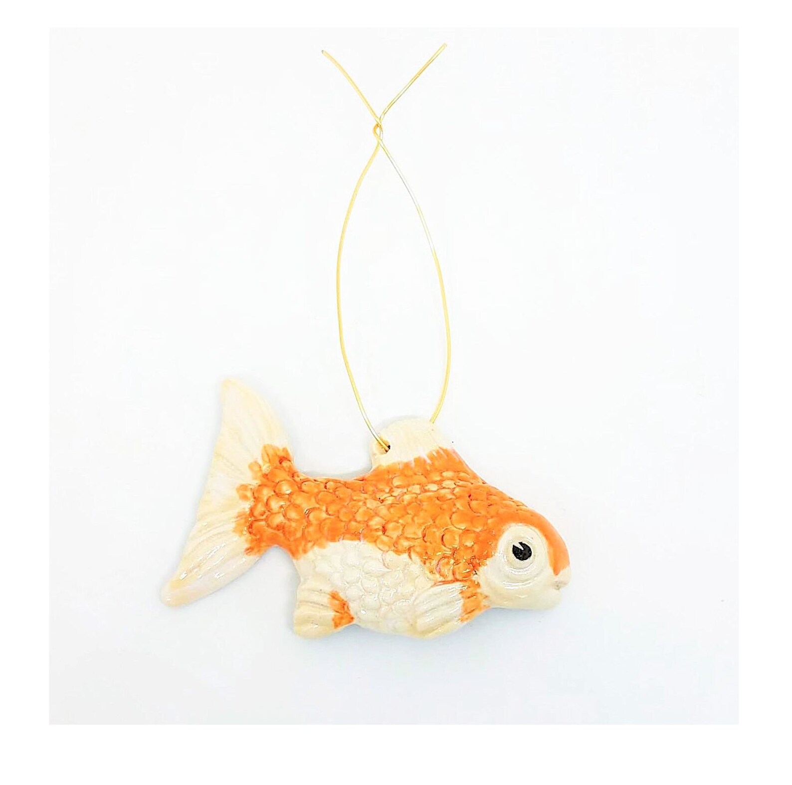 Gold Fish Orange and White Home Decor Ceramic Ornament | Etsy