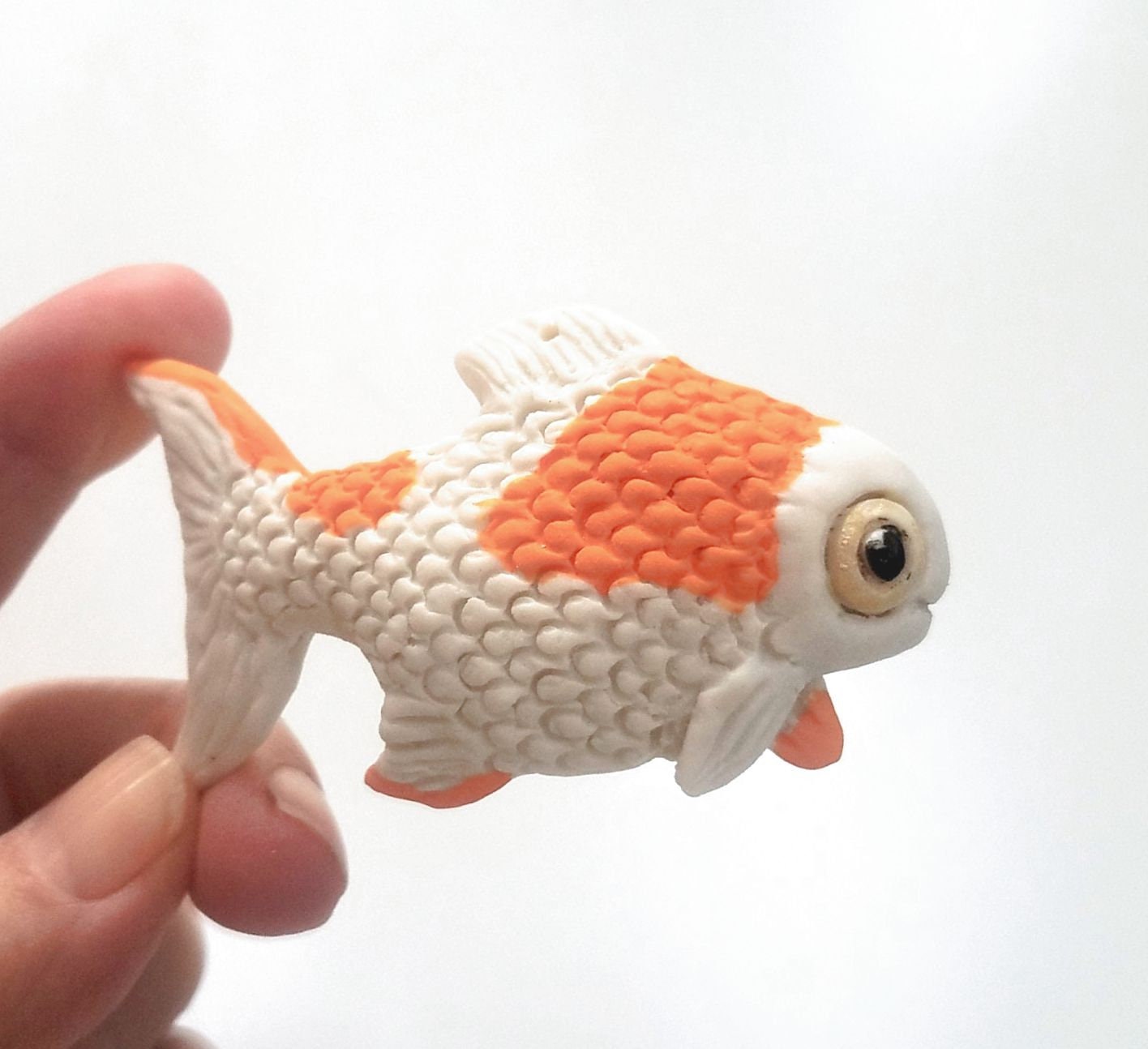 Gold Fish Orange and White Home Decor Ceramic Ornament | Etsy