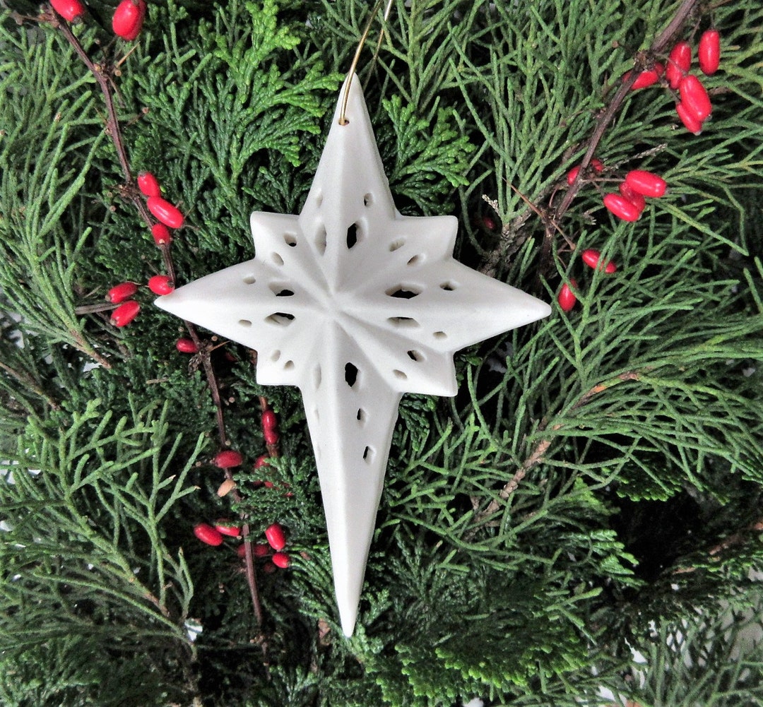 Porcelain Lacey Christmas Star Porcelain Ornament - Etsy