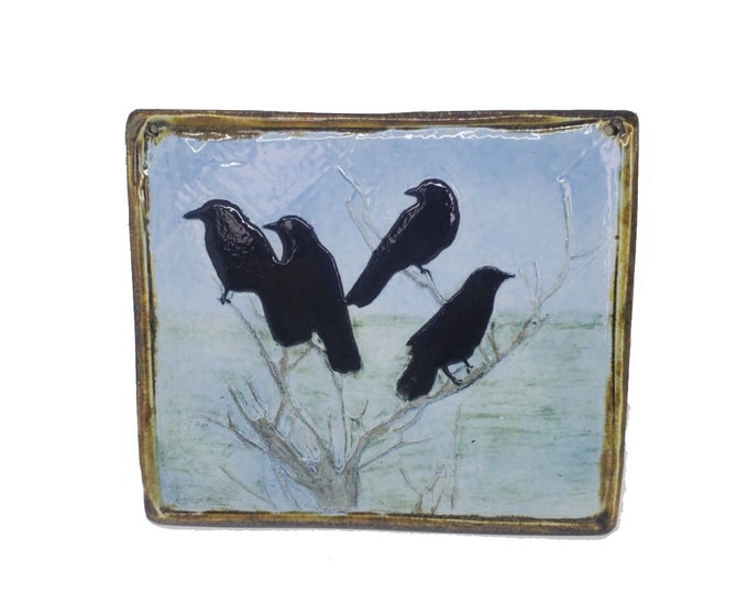 Ceramic Four Crows Motif Wall Art Hanging - Etsy
