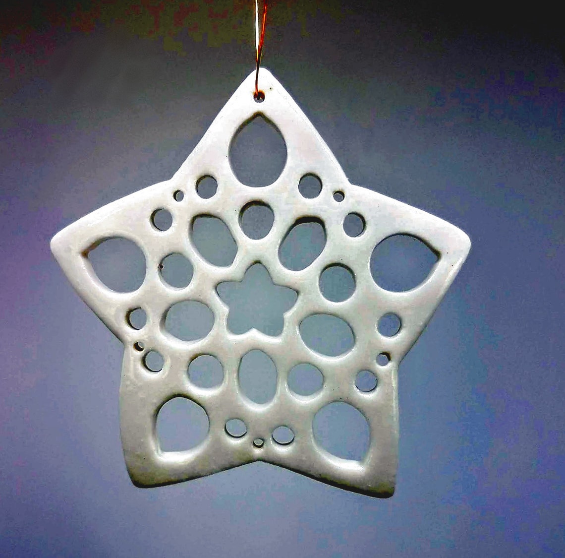 Ceramic Pretty Ornate Ceramic Star Porcelain Ornament - Etsy