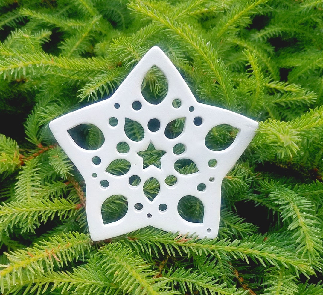 Ceramic Pretty Ornate Ceramic Star Porcelain Ornament - Etsy
