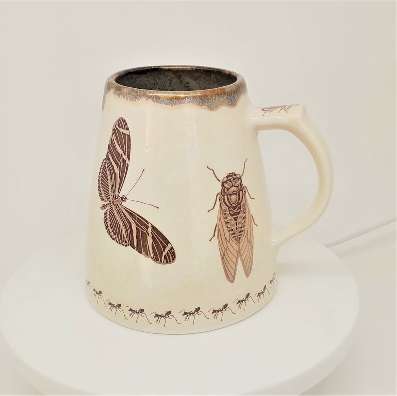 Bug Mug Sepia Ceramic Extra Large 16 Oz Handmade Ceramic - Etsy