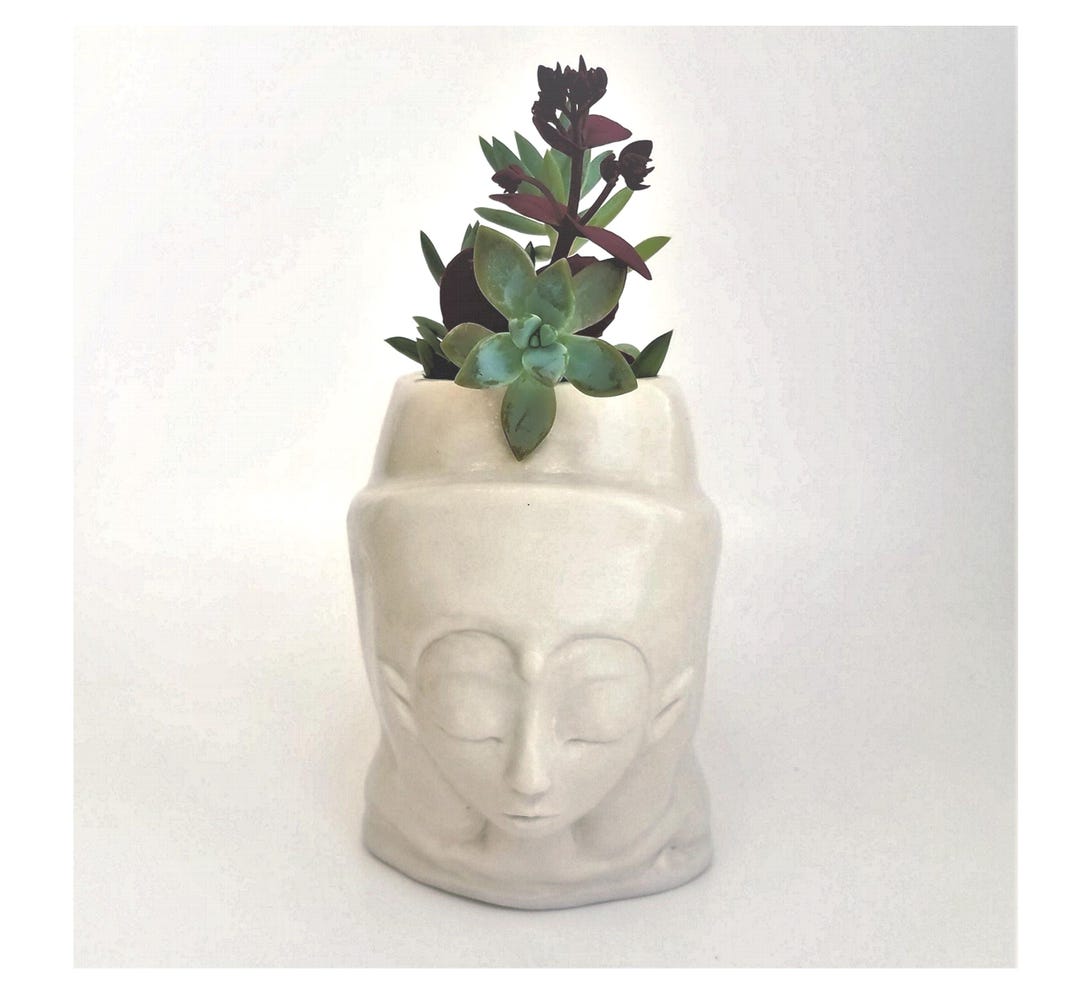 Dnregyptian Lady Face Porcelain Cup Small Planter Vase Handmade Hathor ...