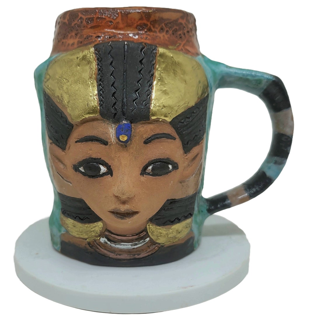 Hathor Egyptian Goddess Face Porcelain Cup Mug Handmade - Etsy