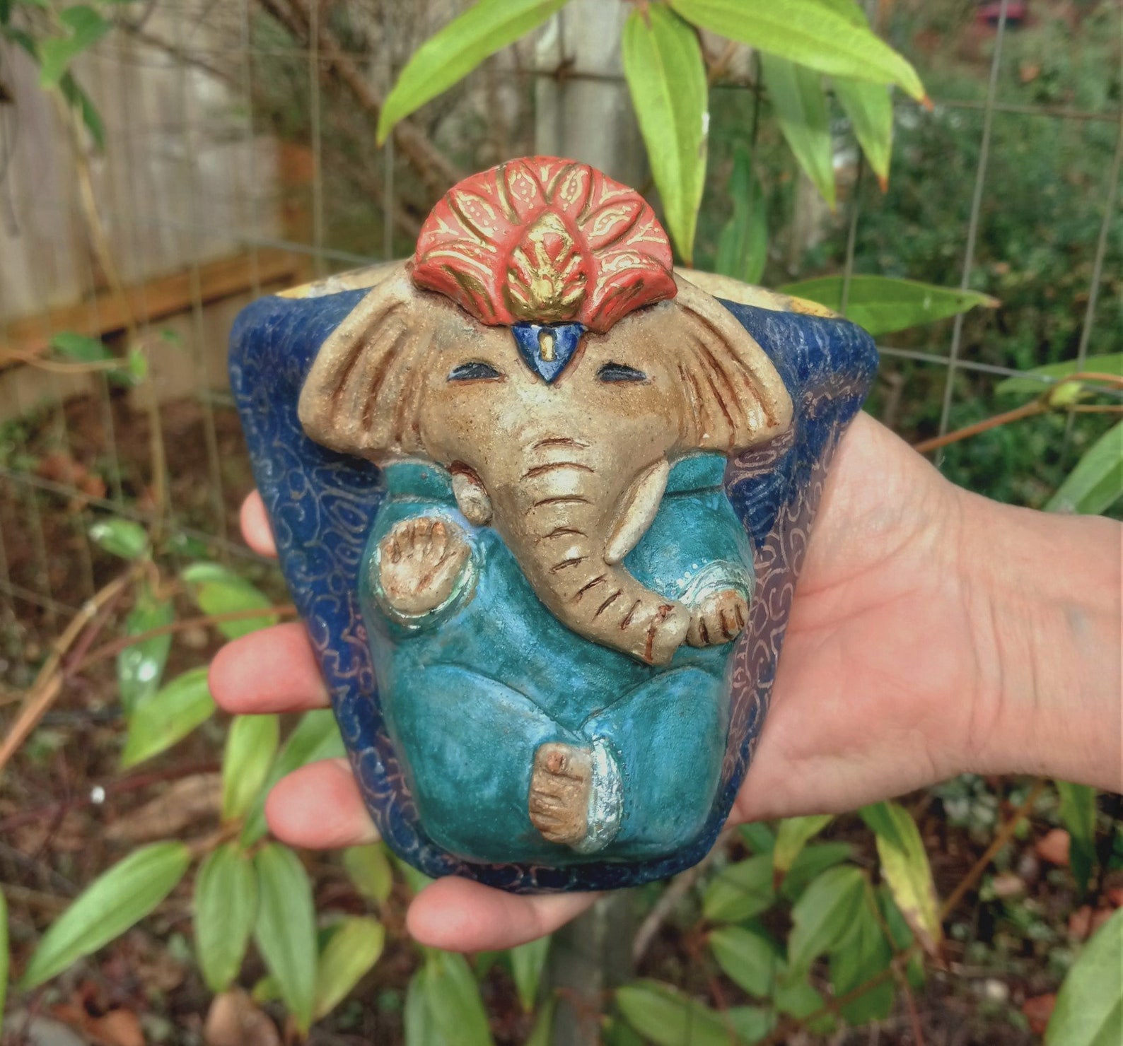 Ganesha the Elephant God Small Hanging Planter Ganesh Hindu - Etsy