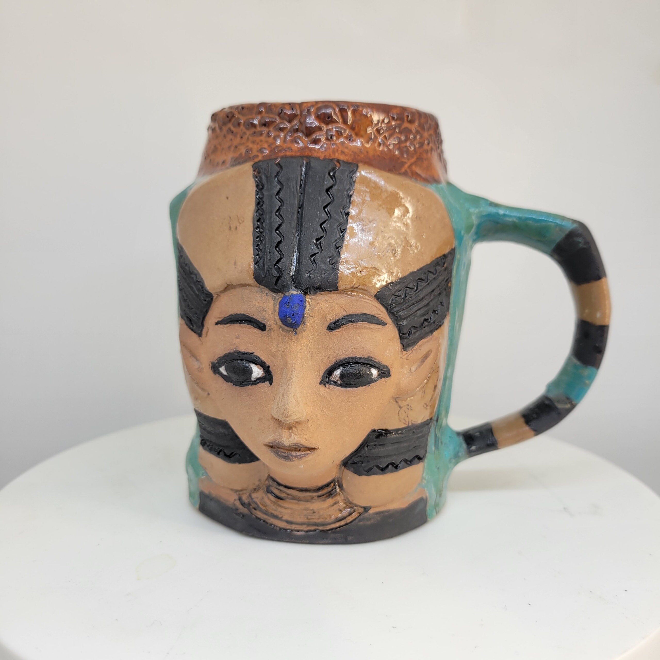 Hathor Egyptian Goddess Face Porcelain Cup Mug Handmade - Etsy