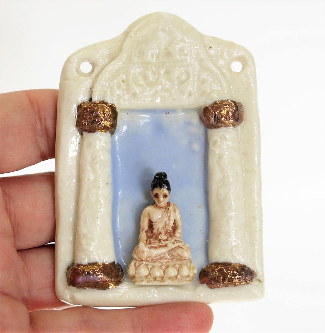 Ceramic Buddha Altar Tiniest Sky Blue Personal Temple Altar - Etsy