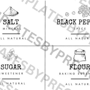 Printable Kitchen Labels, Pantry Organization, All-natural, Spice and ...