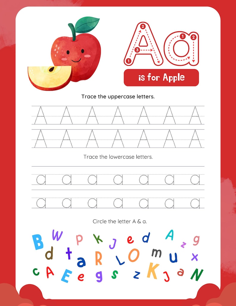 My First Letters Printable Workbook | A-Z Letter Tracing & Coloring ...