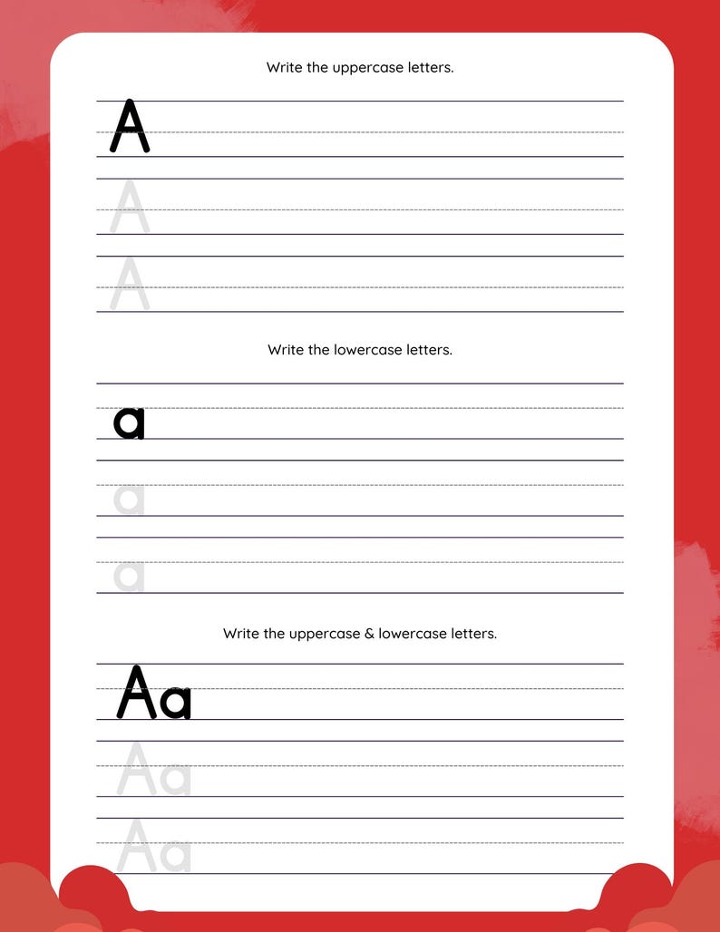 My First Letters Printable Workbook | A-Z Letter Tracing & Coloring ...