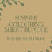 Summer Coloring Sheet Bundle for Mindfulness, Stress Relief, Creative ...