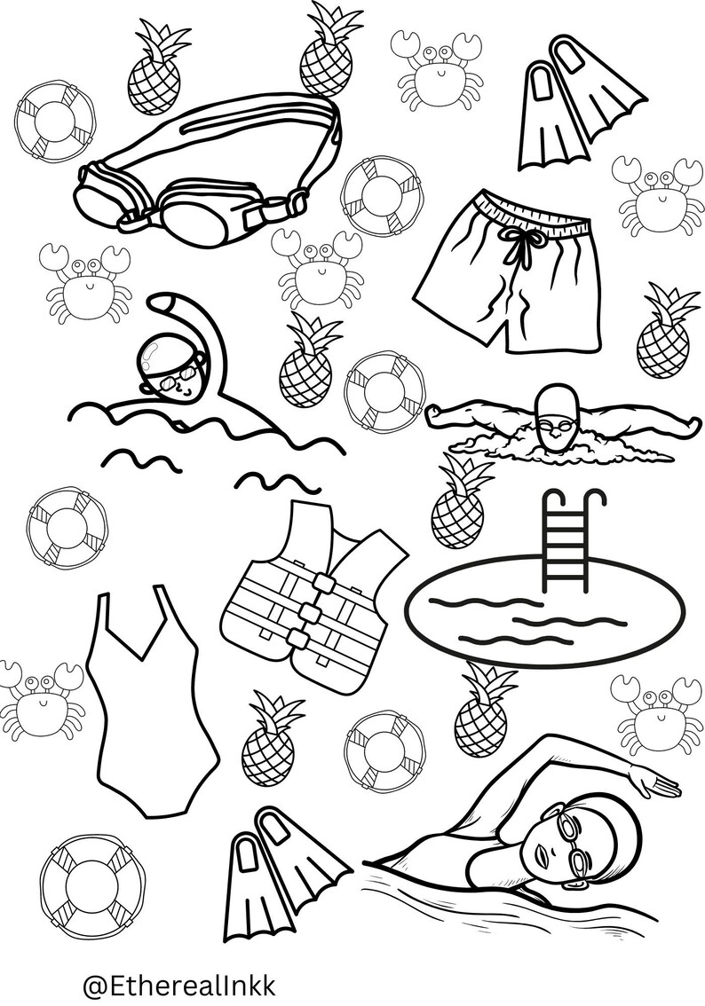 Summer Coloring Sheet Bundle for Mindfulness, Stress Relief, Creative ...