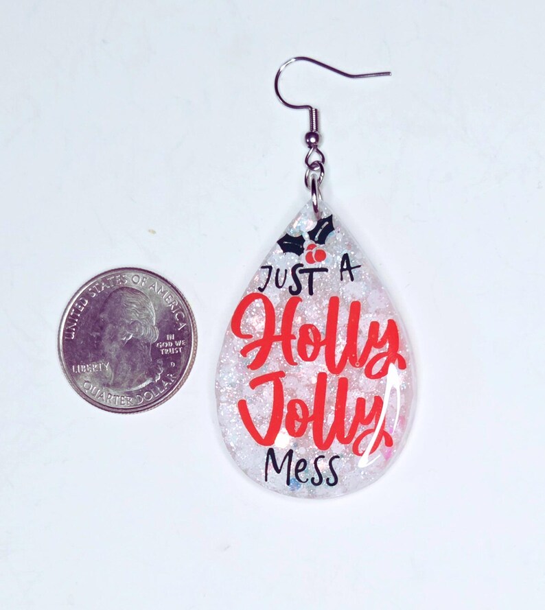 Festive Holly Jolly Mess Earring - Christmas - Resin - Handcrafted ...