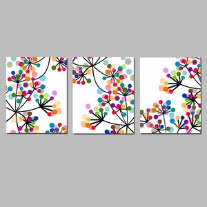 Modern Wall Art Abstract Botanical Floral Trio Set of - Etsy