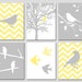 Bird Wall Art Bird Decor, Bird Artwork, Chevron Bird Wall Art Yellow ...