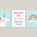 Girls Bedroom Decor Unicorn, Rainbow Art for Kids, Little Girl Room ...