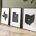 States Wall Art, States Art, States Decor, Three States Wall Art, Three ...
