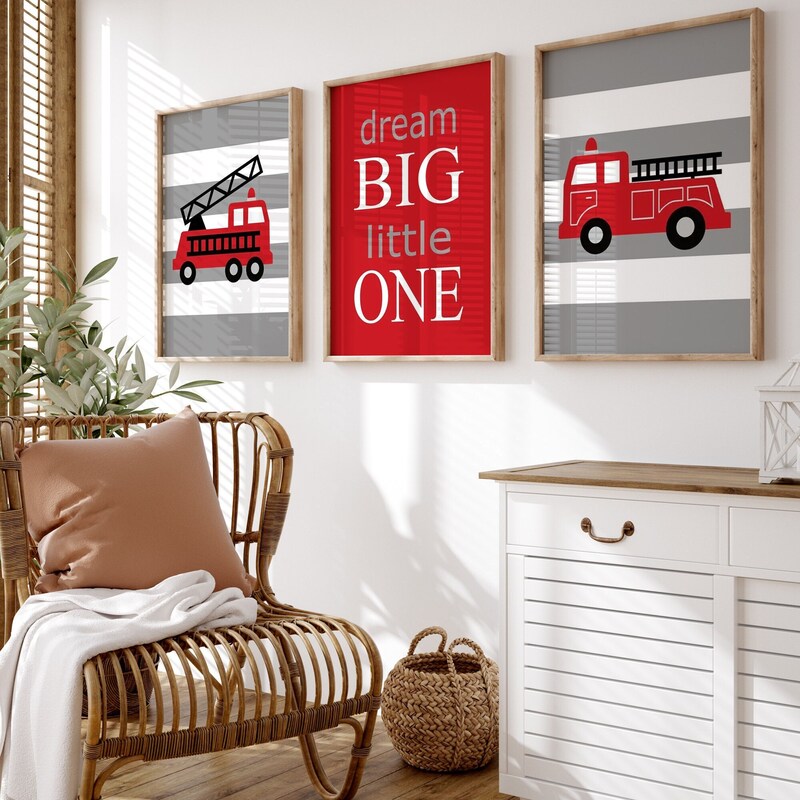 Firetruck Nursery - Etsy