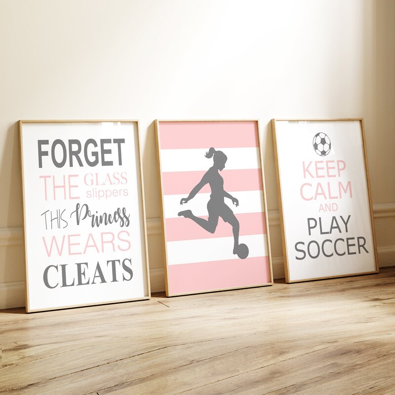 Tween Girls Soccer Wall Art - Etsy