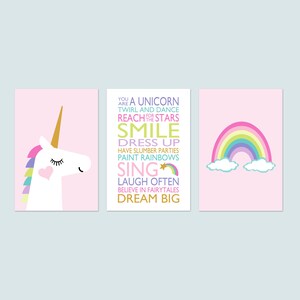 Unicorn Rainbow Wall Art, Unicorn Room Decor, Unicorn Nursery Art ...