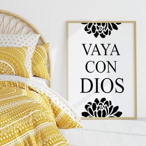Vaya Con Dios Print, Go With God in Spanish Quote, Inspirational Quote ...