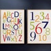 Boys Alphabet and Numbers Set of Two Prints or Canvas - Boys Playroom ...