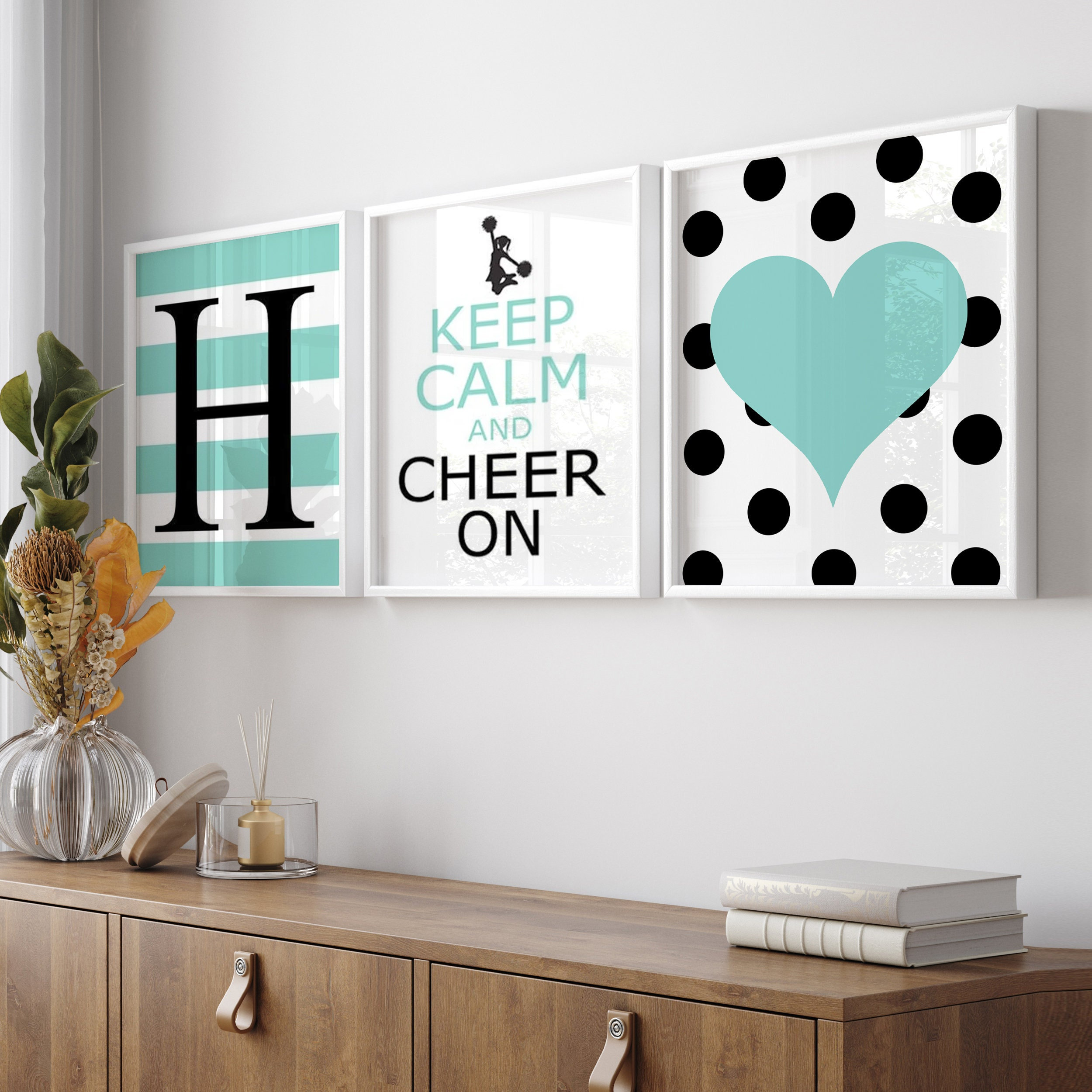 Blue Cheerleader Poster Printable Blue Uniform Cheerleader Wall Art ...