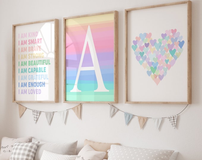 Valentine Positive Affirmations Wall Art, Pink Valentine Decor Print ...