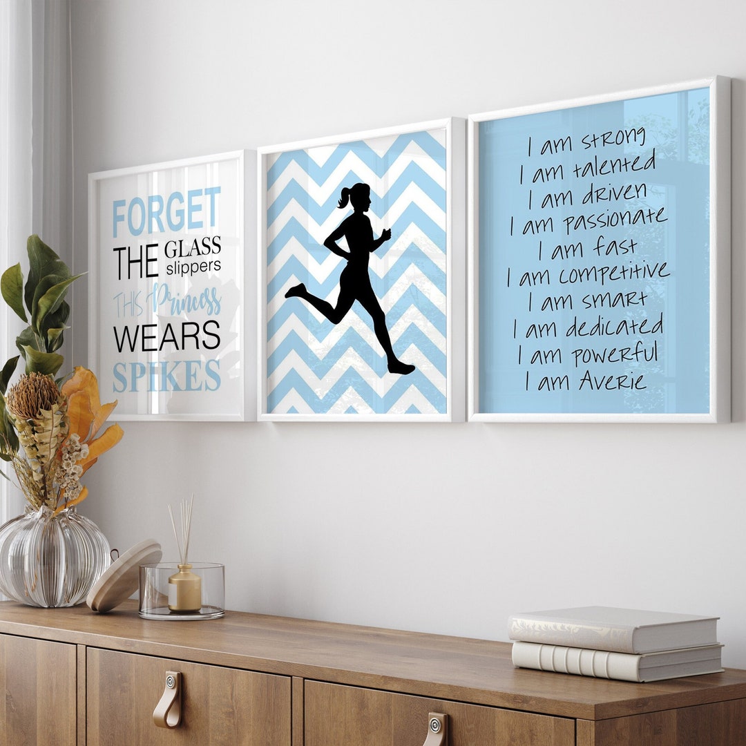 Girls Track Art, Girls Sports Decor Running, Girls Track and Field ...