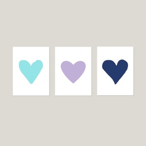 Modern Heart Art, Teen Girl Room Decor, Heart Wall Art, Heart Room ...