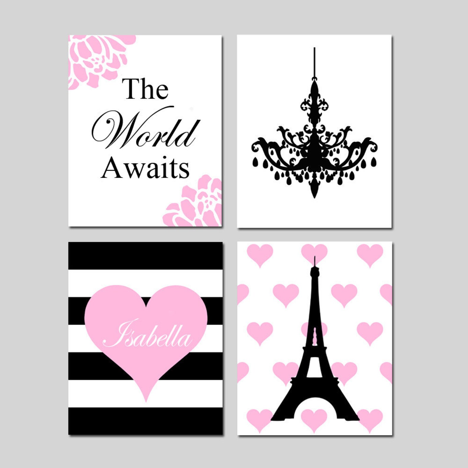 Girl Room Decor Travel Bedroom Art Paris Room Decor Pink and - Etsy