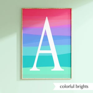 Ombre Initial Print, Tween Girl Room Decor, Personalized Gift for Girls ...