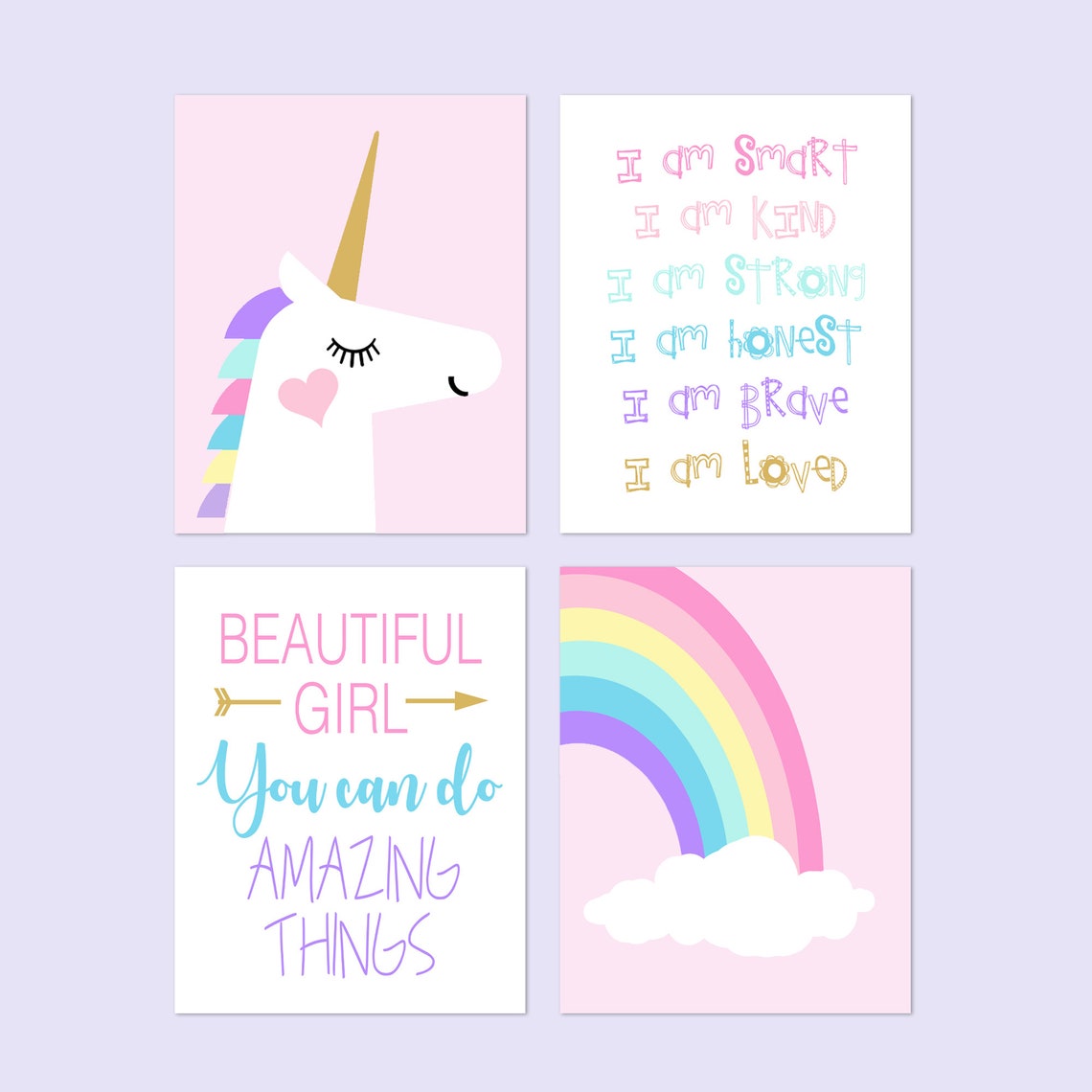 Unicorn Rainbow Room Decor Young Girl Room Decor Inspiring | Etsy