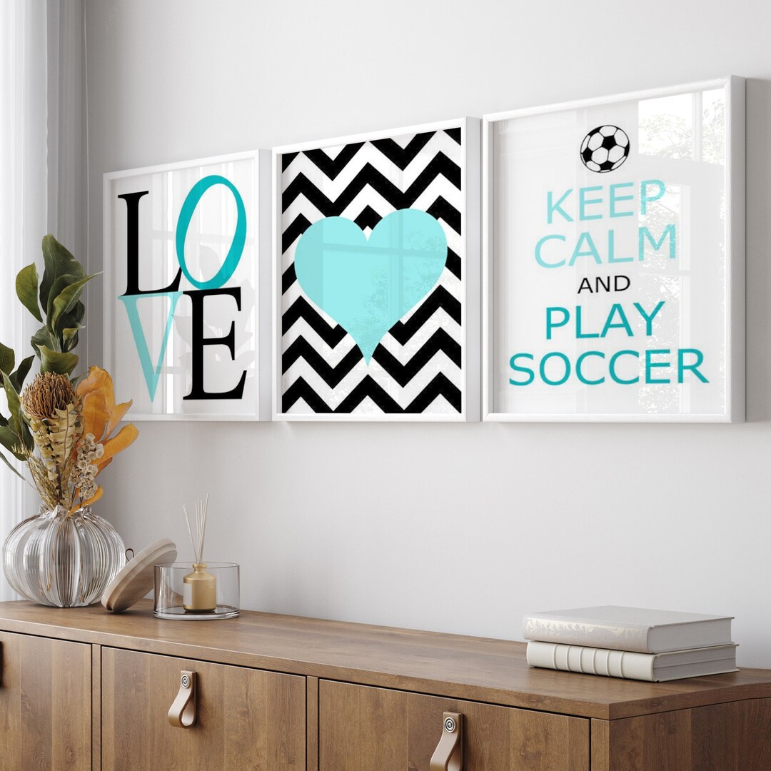 Soccer Decor for Girls Bedroom Decor Soccer Wall Art for Girl Set of 3 ...