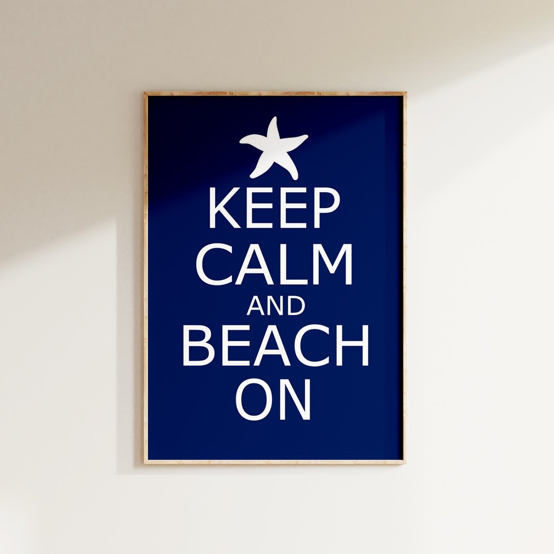 Keep Calm and Beach on - 8x10 Beach Quote Print With Starfish Art ...