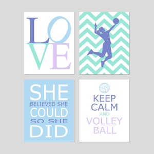 Girls Volleyball Decor, Girl Bedroom Art Volleyball Wall Art ...
