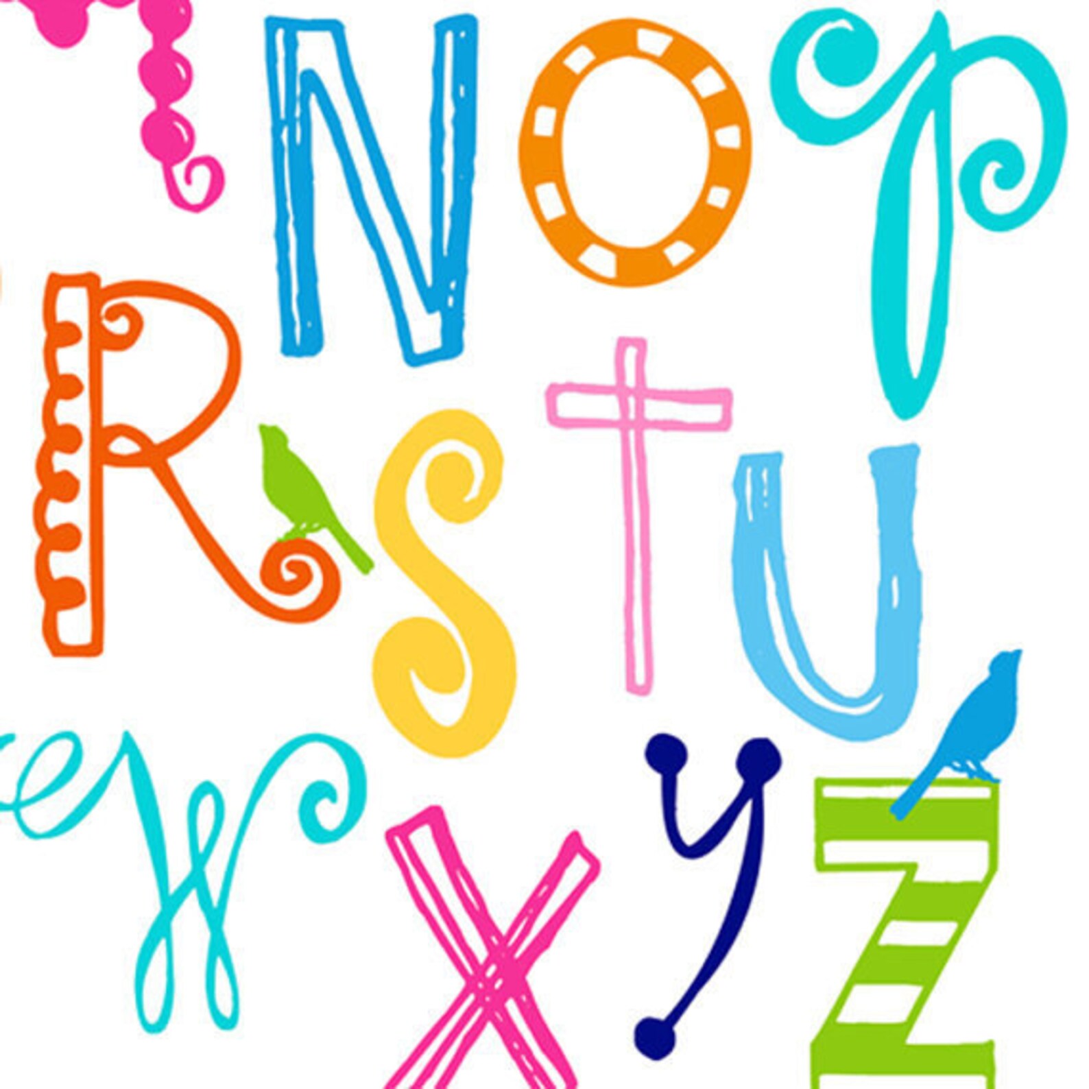 Colorful Alphabet Print Girly Alphabet Art Girl Nursery - Etsy