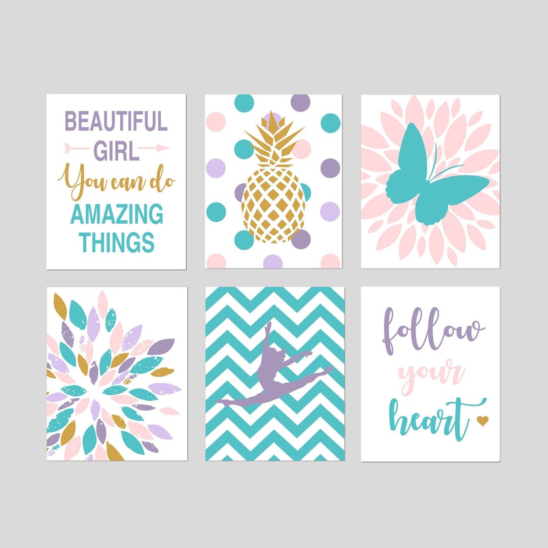 Girl Bedroom Decor, Tween Girl Room Decor Boho, Girls Dance Wall Art ...